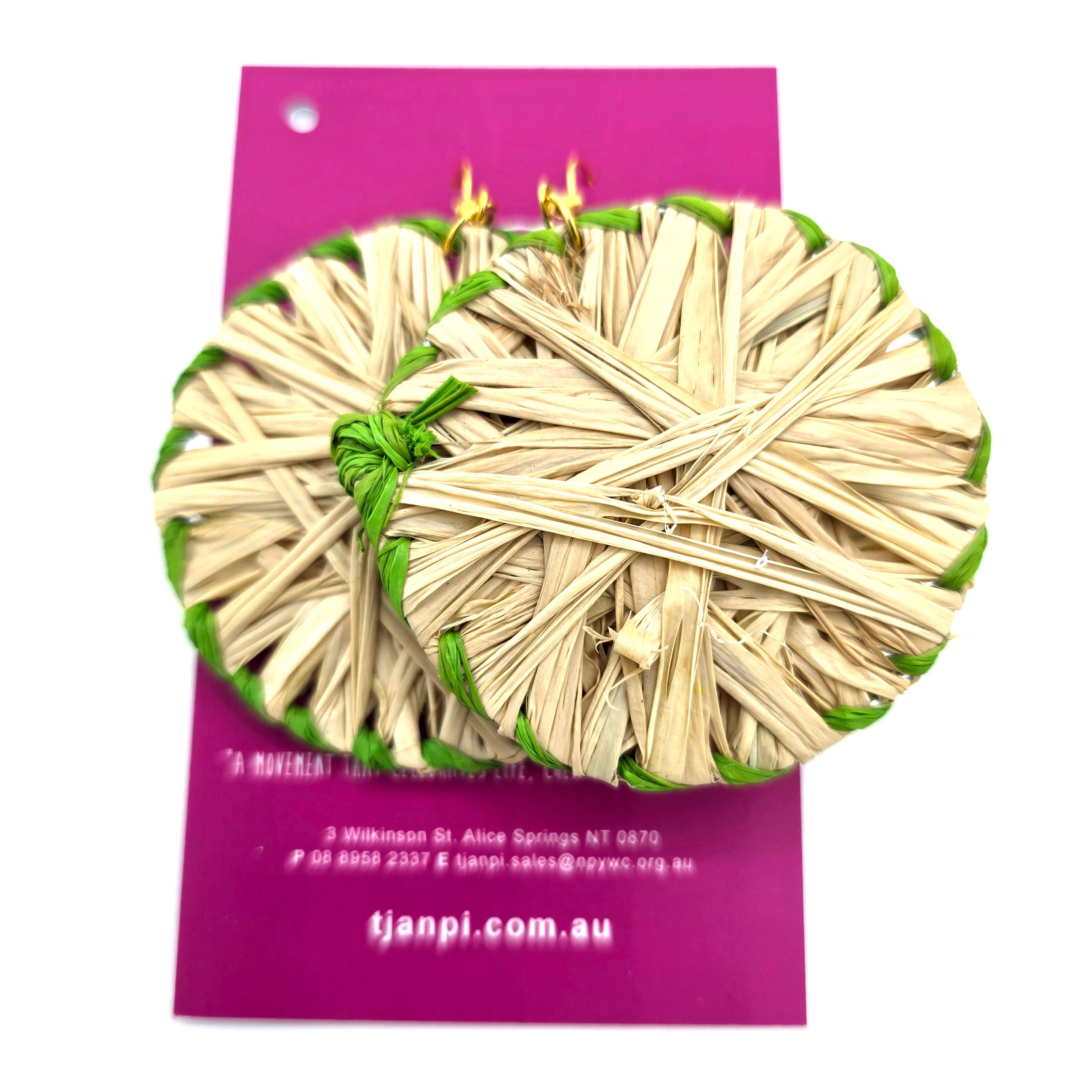 Raffia Earrings – Tjanpi Desert Weavers